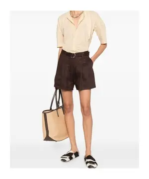 ERMANNO FIRENZE Pleated Belted Shorts