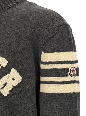 Moncler Logo Detailed Crewneck Jumper - Black