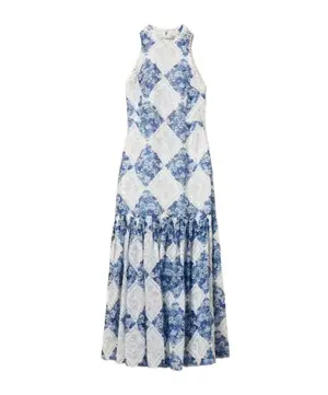 TWINSET Sleeveless Maxi Dress With Floral Print And Ruffled Hem
