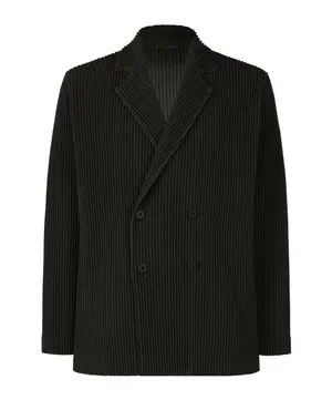 Issey Miyake Homme Plissé Double Breasted Pleated Blazer
