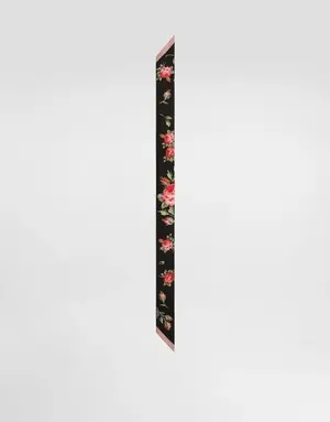 Dolce & Gabbana Dolce Gabbana Rose Bouquet-printed Twill Scarf - Multicolour