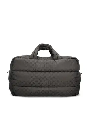 Gucci Monogrammed Padded Tote Bag With Web Stripe