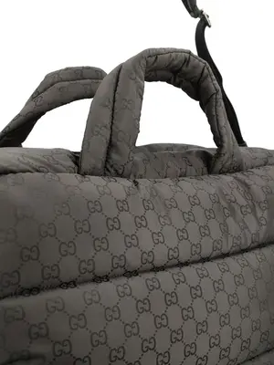 Gucci Monogrammed Padded Tote Bag With Web Stripe