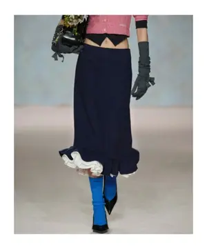 SHUSHU/TONG Ruffled Layered Midi Skirt