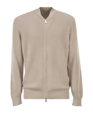 Brunello Cucinelli Brunello Cucinelli Zip-Up Ribbed Cardigan No