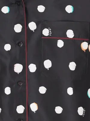 Fendi Falena Dots Printed Long Sleeve Shirt - Black