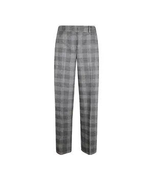Peserico Checked Trousers - Gray