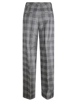 Peserico Checked Trousers - Gray
