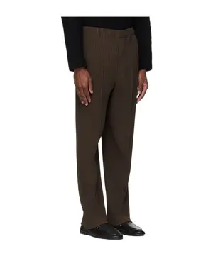 Issey Miyake Homme Plissé Pleated Tuxedo Trousers