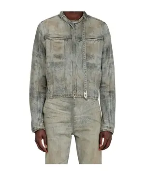 DIESEL® Slim Denim Jacket With Zip Closure - Grey