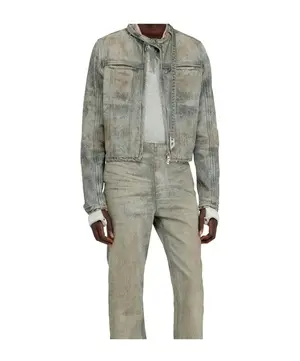 DIESEL® Slim Denim Jacket With Zip Closure - Grey