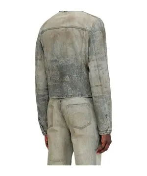 DIESEL® Slim Denim Jacket With Zip Closure - Grey