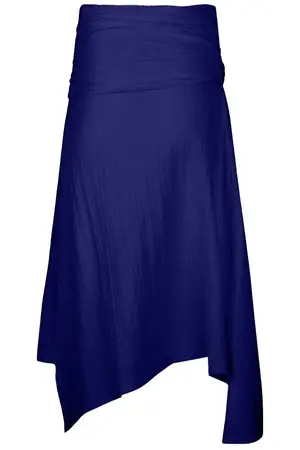 Victoria Beckham Ribbed Twist-front Skirt - Navy