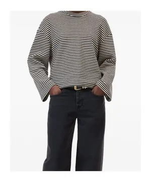 Closed Striped Longsleeve Knit Top