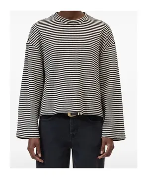 Closed Striped Longsleeve Knit Top