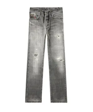 DIESEL® 2080 D-reel Relaxed Regular Waist Distressed Jeans - Grey