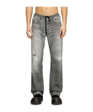 DIESEL® 2080 D-reel Relaxed Regular Waist Distressed Jeans - Grey