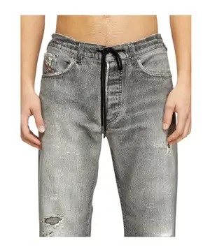 DIESEL® 2080 D-reel Relaxed Regular Waist Distressed Jeans - Grey