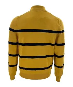 Dunhill Striped Long-sleeved Polo Shirt - Brown