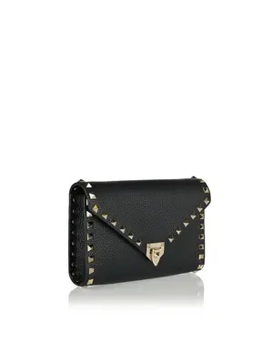 Valentino Garavani Rockstud Foldover Top Mini Clutch Bag
