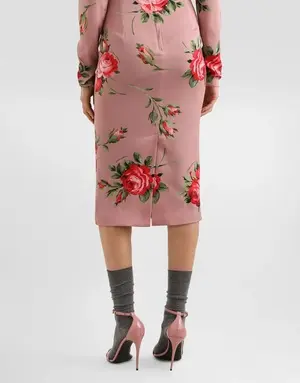 Dolce & Gabbana Rose Bouquet-printed Sheath Dress