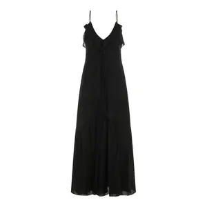 Isabel Marant Étoile V-neck Spaghetti Strap Maxi Dress - Black