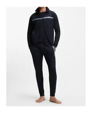 Hugo Boss Long-sleeved Zip-up Jacket With Stand Collar - Black