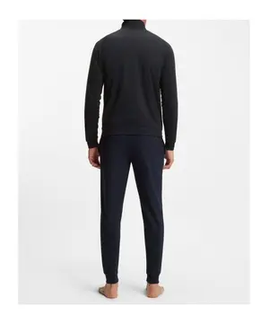 Hugo Boss Long-sleeved Zip-up Jacket With Stand Collar - Black