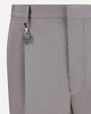 Prada Tailored Trousers With Detachable Pendant - Gray