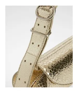 JIL SANDER Crackled Foldover Clutch Bag - Platinum