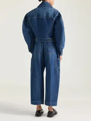 Givenchy Cropped Denim Jacket With Embroidered Patch - Medium Blue