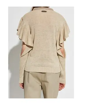 Moschino Ruffled Sleeve Knitted Sweater - Nude