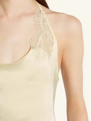 COURREGES Courrèges Asymmetrical Lace Trimmed Tank Top