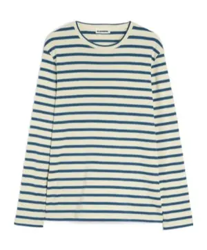 JIL SANDER Striped Crew-neck T-shirt - Cornsilk