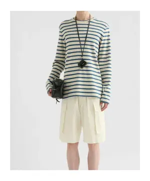 JIL SANDER Striped Crew-neck T-shirt - Cornsilk