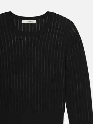 FRAME Sheer Ribbed Knitted Sweater
