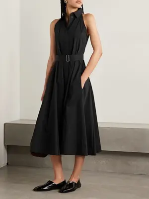 Proenza Schouler Cotton-blend Poplin Shirt Dress With Crochet Trim - Black