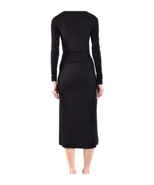DONDUP Long Sleeve Dress With Neckline Ring And Ruching