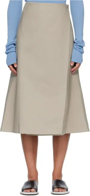 RIER Cotton A-line Skirt With Wrap Design