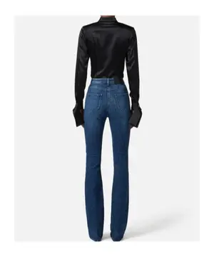 Elisabetta Franchi Satin Bodysuit With Shawl Lapel
