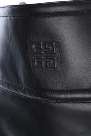 Givenchy Cut-out Detail Leather Midi Skirt