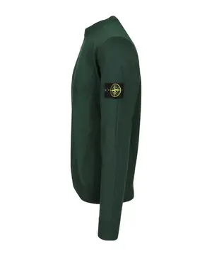Stone Island Logo Patch Crewneck Jumper - Green