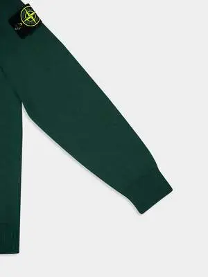 Stone Island Logo Patch Crewneck Jumper - Green