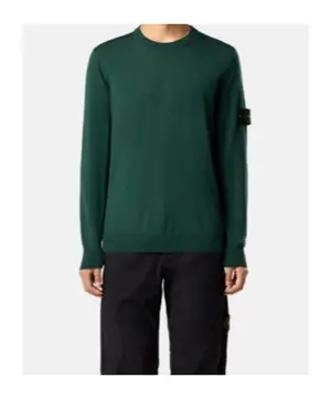 Stone Island Crew Neck Patch Sweater - Juniper