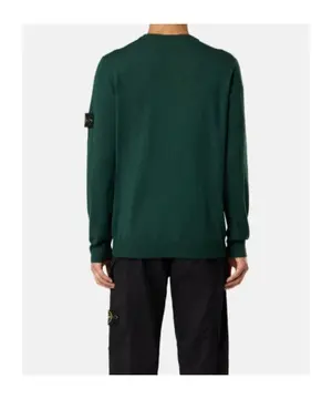 Stone Island Crew Neck Patch Sweater - Juniper