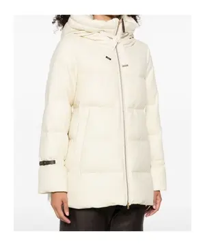 Herno Hooded Zipped Quilted Jacket - White