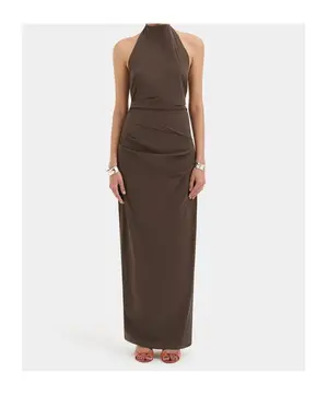 SIR. Halterneck Ruched Maxi Dress