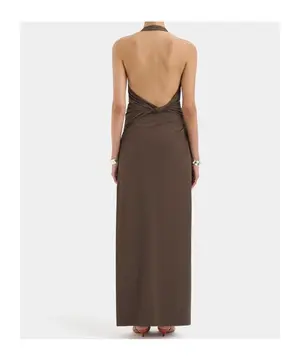 SIR. Halterneck Ruched Maxi Dress