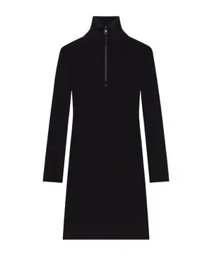 COURREGES Courrèges Zipped Mockneck Dress - Black
