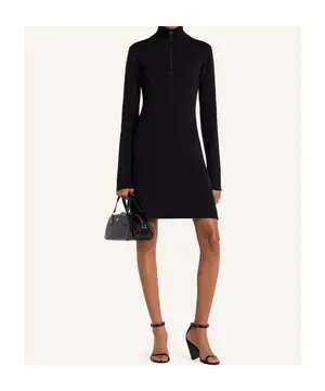 COURREGES Courrèges Zipped Mockneck Dress - Black